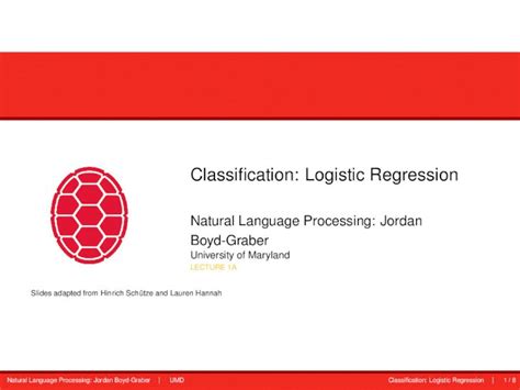 PDF Classification Logistic Regressionusers Umiacs Umd Edu Jbg Teaching CMSC B Lr Pdf