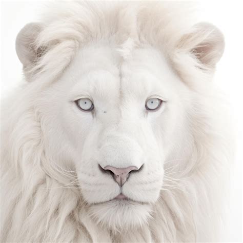 Premium Ai Image A Closeup Of The Regal Face Of An Albino Lion