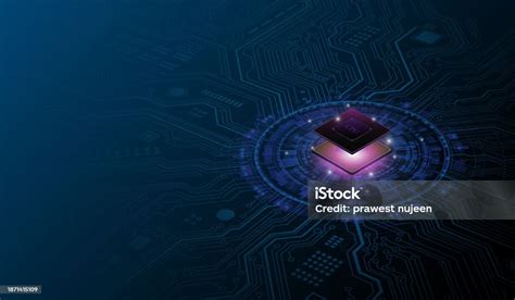 마더보드의 Cpu 칩 중앙 컴퓨터 프로세서 Cpu 개념 양자 컴퓨터 대용량 데이터 처리 데이터베이스 개념 미래형 마이크로칩