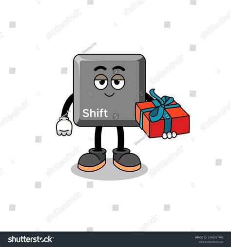 Keyboard Shift Key Mascot Illustration Giving Stock Vector Royalty Free 2248357403 Shutterstock
