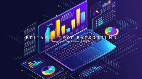 Laptop Screen Displaying Data Analysis Graphs Premium Ai Generated Psd