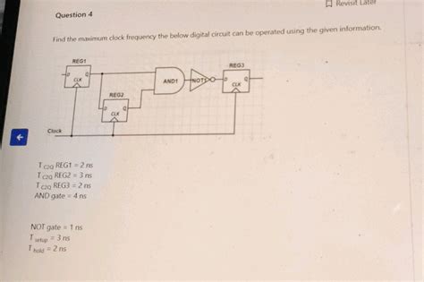 Question Find The Maximum Clock Frequency StudyX