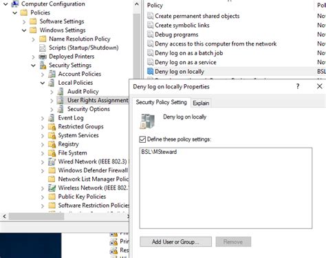 2 Sets Of Deny Locally Policy Setup But Only The Higher Gp