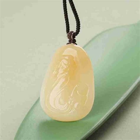 Hetian Yellow Jade Guan Gong Pendant Hand Carved Jade Warrior Amulet