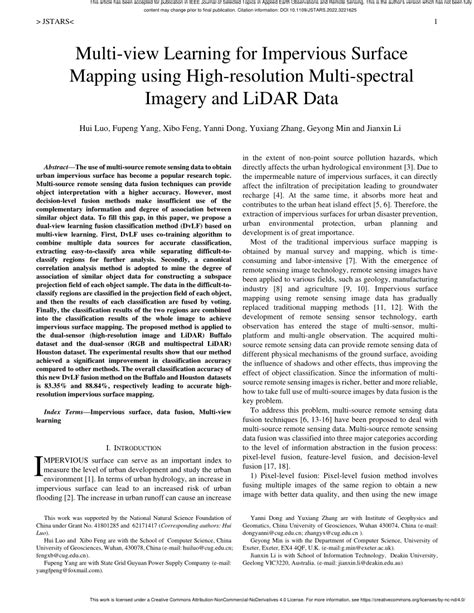 Pdf Multi View Learning For Impervious Surface Mapping Using High Resolution Multi Spectral