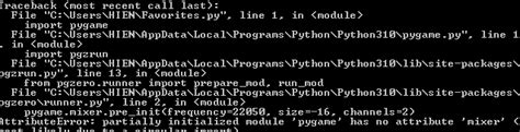 giúp sửa lỗi attributeerror partially initialized module pygame has