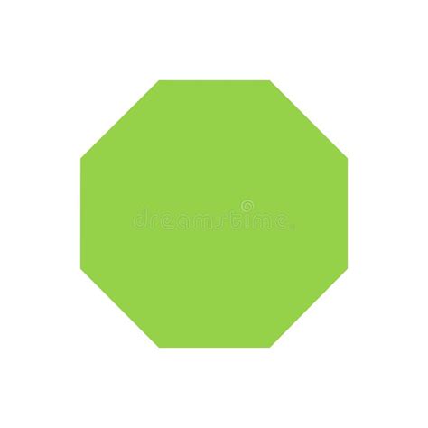 Green Octagon Basic Simple Shapes Isolated On White Background