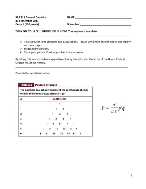 Exam I Biol 311 Fall 2017 Mw Key Warning Tt Undefined Function 32 Warning Tt Undefined