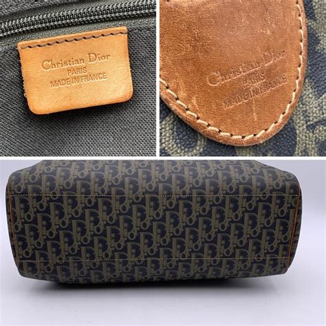 Christian Dior Vintage Grey Trotter Canvas Handbag Duffle Bag For Sale