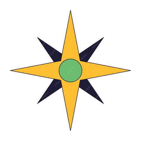 방향을 보여주는 나침반 장미 평평한 선 색상 고립된 ⁇ 터 객체 세계 측면 오리엔테이션 ⁇ 배경에 편집 가능한 클립 아트 이미지