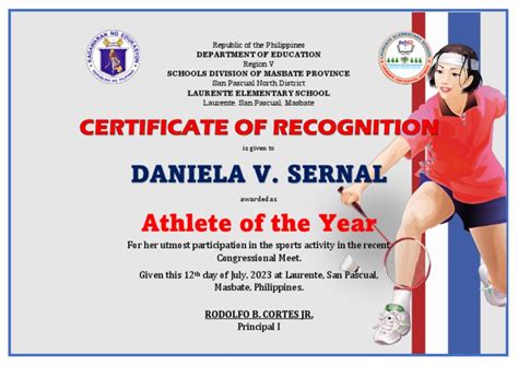 Certificate Of Recognition Sports Pdf