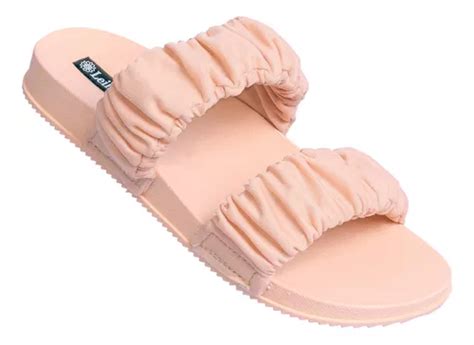 Chinelo Slide Feminino Duas Tiras Franzido Leila Soares Mercadolivre