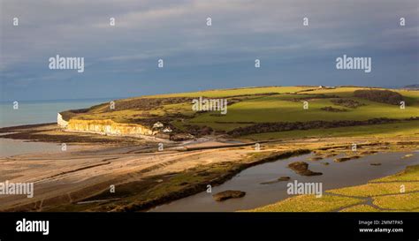 View Of Cuckmere Haven And The South Downs East Sussex Coastline From