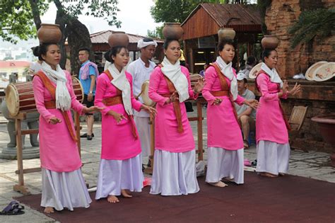 Women In Pink Long Dress Is Dancing Champa Dance Of Champa People At