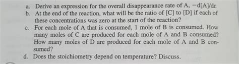Solved 2 33 Reactants A And B React To Give Products C And Chegg Com