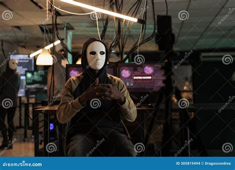 Mobile Ransomware Cyberattack Data Leak Criminal Speaking On