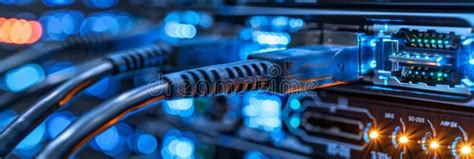 fiber optic lan cable connected to the server switch for enhanced