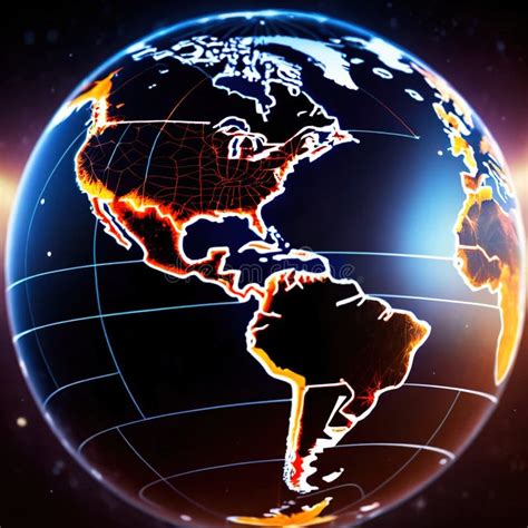 A Futuristic Digital Globe Showcasing Network Connections And Data