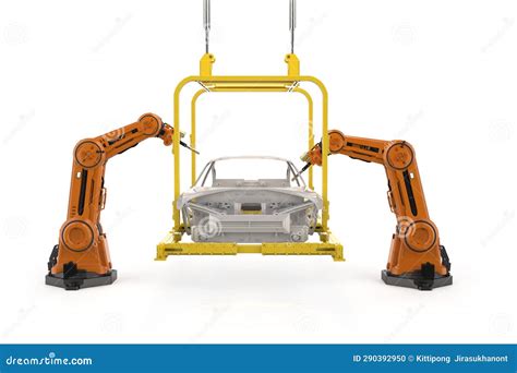 Automation Automobile Factory With Robot Assembly Line Manufacture Ev