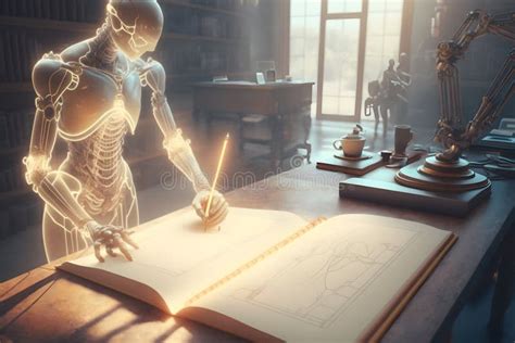 robot of the future writes a book neural network ai generated stock