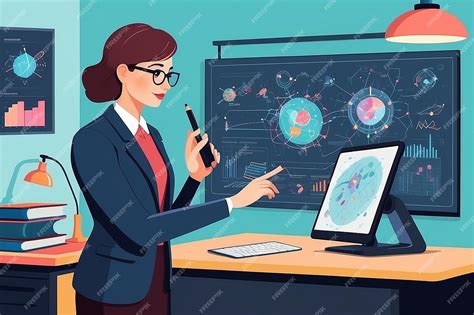 Premium Photo Create An Illustration Of A Teacher Using Ai Algorithms For Predictive Modeling