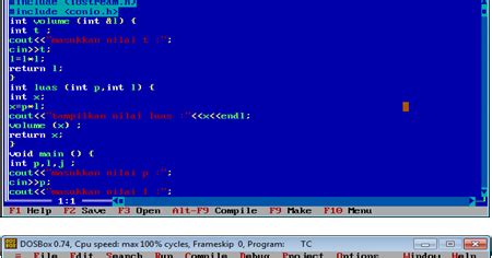Mari Belajar Tutorial Menghitung Luas Dan Volume Balok Dengan Turbo C