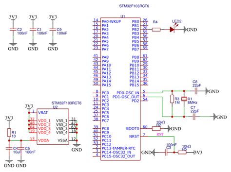 stm32f103rct6最小系统原理图 资源 嘉立创eda