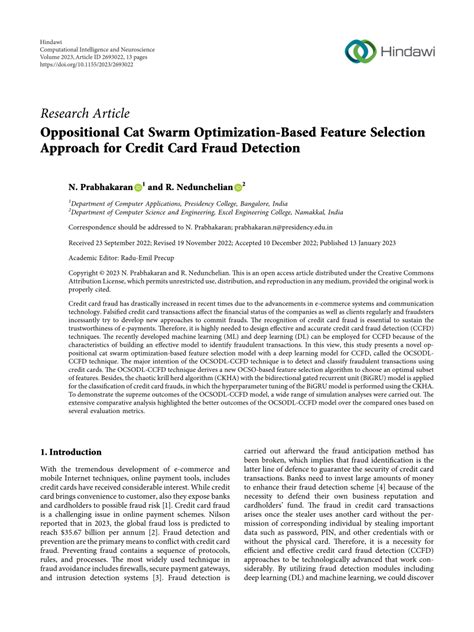 Pdf Oppositional Cat Swarm Optimization Based Feature Selection