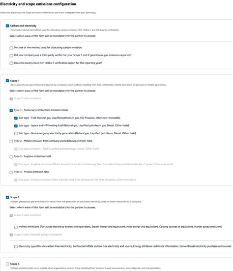 Emission Data Forms Aws Supply Chain