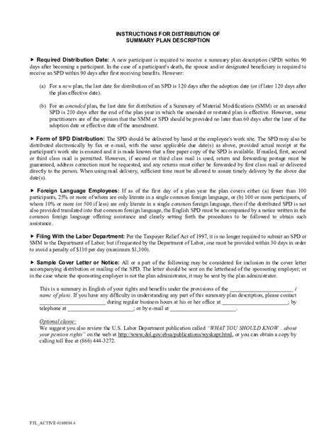 Fillable Online What To Know About The Summary Plan Description Fax