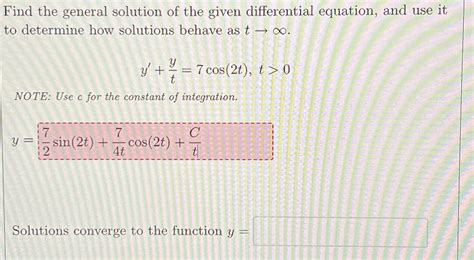 Solved Find the general solution of the given differential | Chegg.com