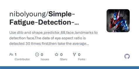 Github Nibolyoungsimple Fatigue Detection Based On Dlib Use Dlib