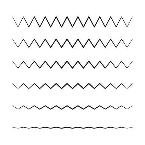 Free Vector Zigzag Lines Set Thick To Thin