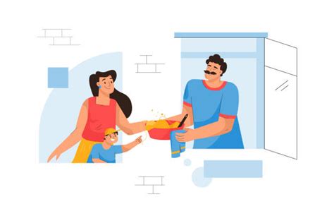 20 Giving Food To Neighbor Stock Illustrations Royalty Free Vector