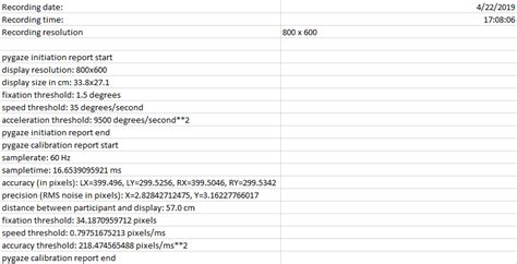 Weird Pygaze Calibration Reports Constant Distance Value Absurdly High Acc Values Forum