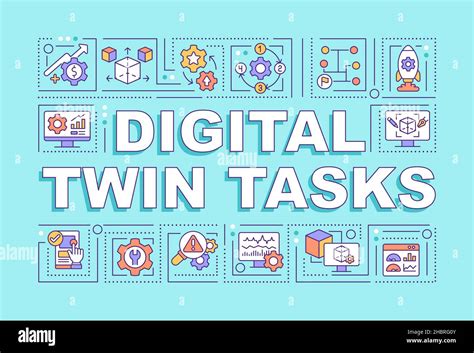Digital Twin Tasks Word Concepts Turquoise Banner Stock Vector Image And Art Alamy