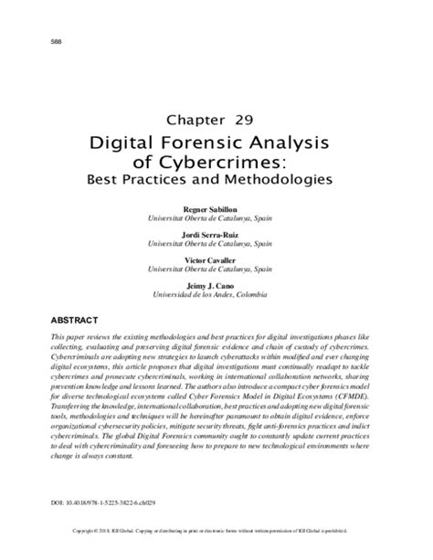 Pdf Digital Forensic Analysis Of Cybercrimes