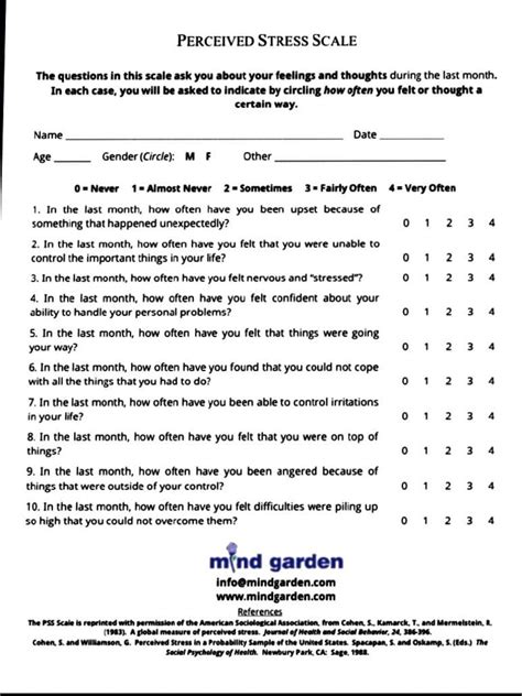 Perceived Stress Scale Pdf Psychology