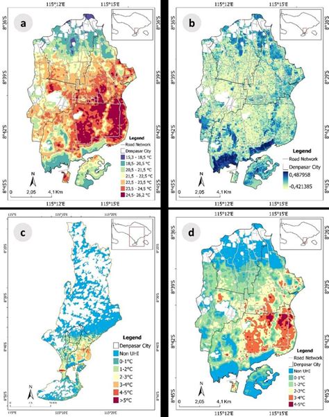 A Land Surface Temperature Maps B Land Surface Moisture Index Maps