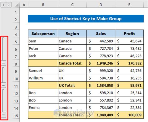 How To Group Rows In Excel Using The Expand Or Collapse Features 5