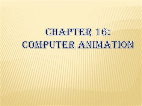 Computer Animation Computer Graphics Pptx