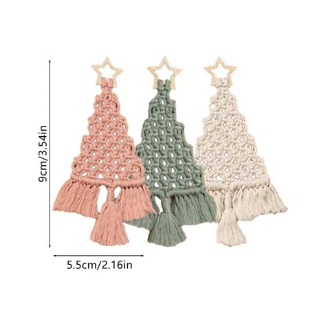 Kit De Macramé 3 En 1 Para Principiantes Adultos 3 árboles De Navidad De Macramé Diy