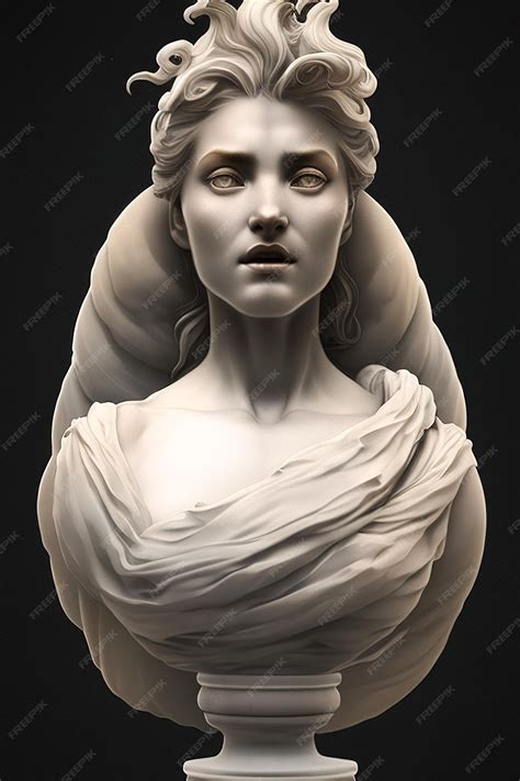 Premium Photo Greek Bust The Face Of A Beautiful Ancient Woman Carved