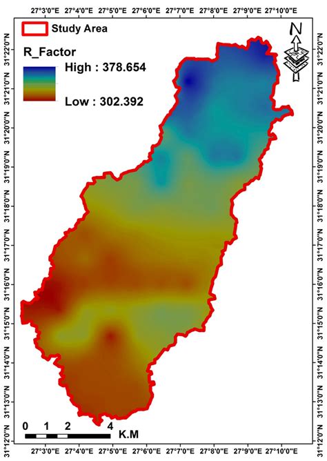 Distribution Map Of Rainfall Erosivity Parameter R Download Scientific Diagram