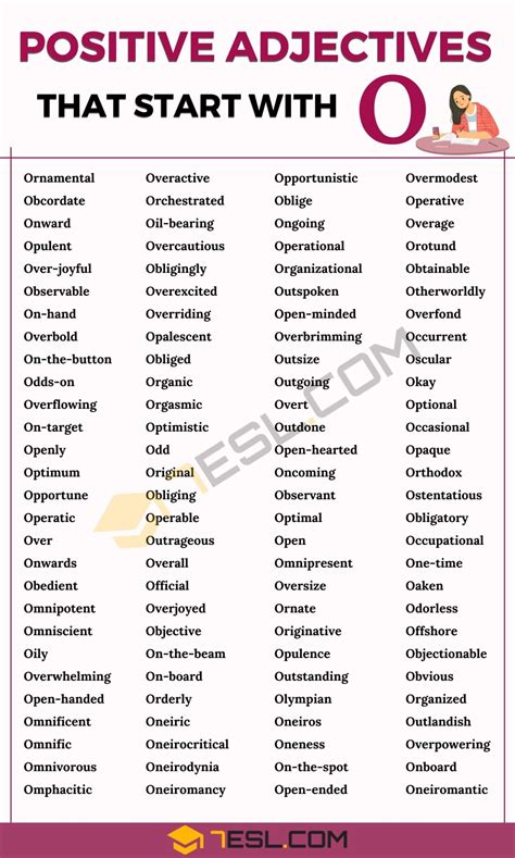 Positive Words That Start With The Letter O To Describe A Person