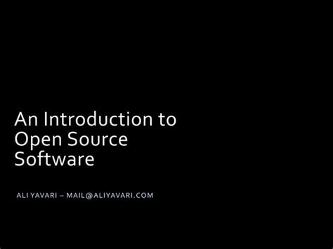 Open Source Software PPTX
