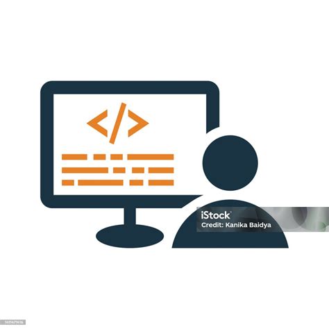Codeur Icône De Programmeur Glyphe De Style Vecteur Eps Vecteurs Libres