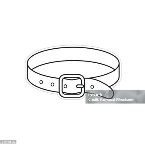 황금 버클 그림과 빨간 가죽 벨트의 벡터 그림 흑백 그림 아이들이 그림에 따라 색칠하는 법을 배울 수 있습니다 0명에 대한 스톡 벡터 아트 및 기타 이미지 Istock