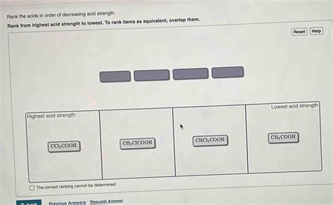 Solved Rank The Acids In Order Of Decreasing Acid Strength Rank From