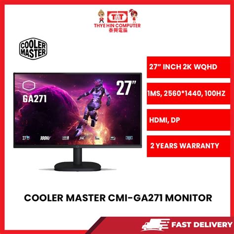 COOLER MASTER CM-GA271 27''QHD 100HZ, 1MS GAMING MONITOR | Shopee Malaysia